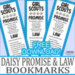 Girl Scout Daisy Promise & Law Bookmarks - Sometimes Crafty